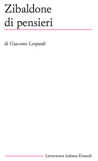 ZIBALDONE DI PENSIERI di Giacomo Leopardi – Il pensiero di EMANUELE ...